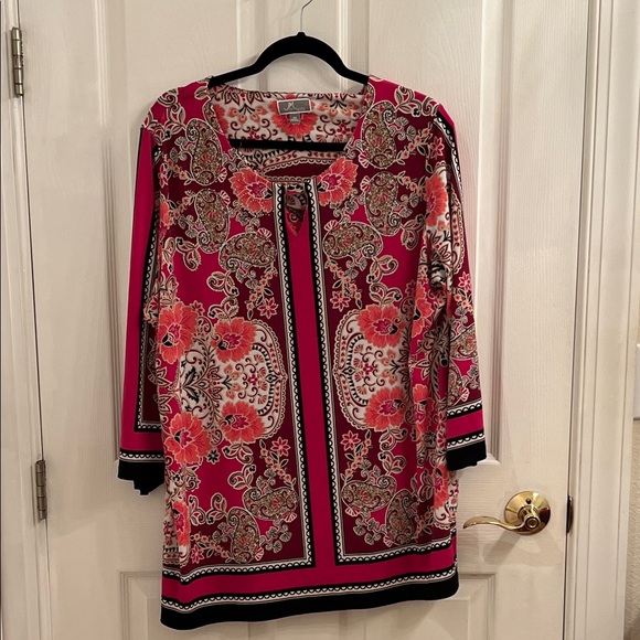 JM Collection | Tops | Jm Collection Pink And Black Paisley Blouse ...